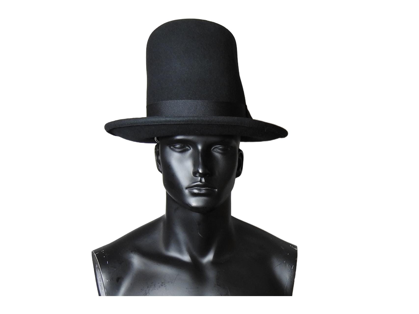 Oversized Wool Bowler Hat: Tall Black Derby, Satin Lined - Etsy