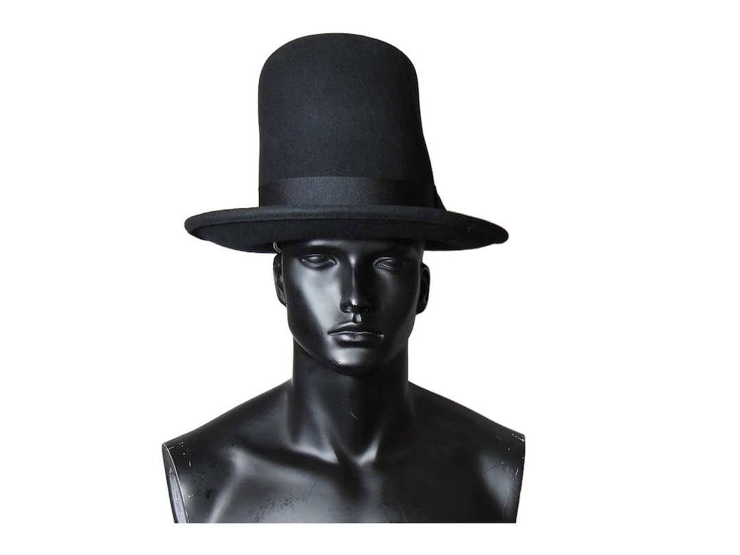 Oversized Wool Bowler Hat: Tall Black Derby, Satin Lined - Etsy