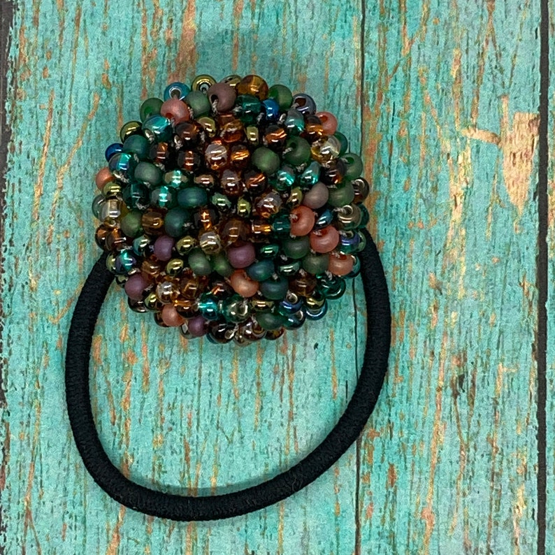 Beaded Crochet Hair Tie - Etsy