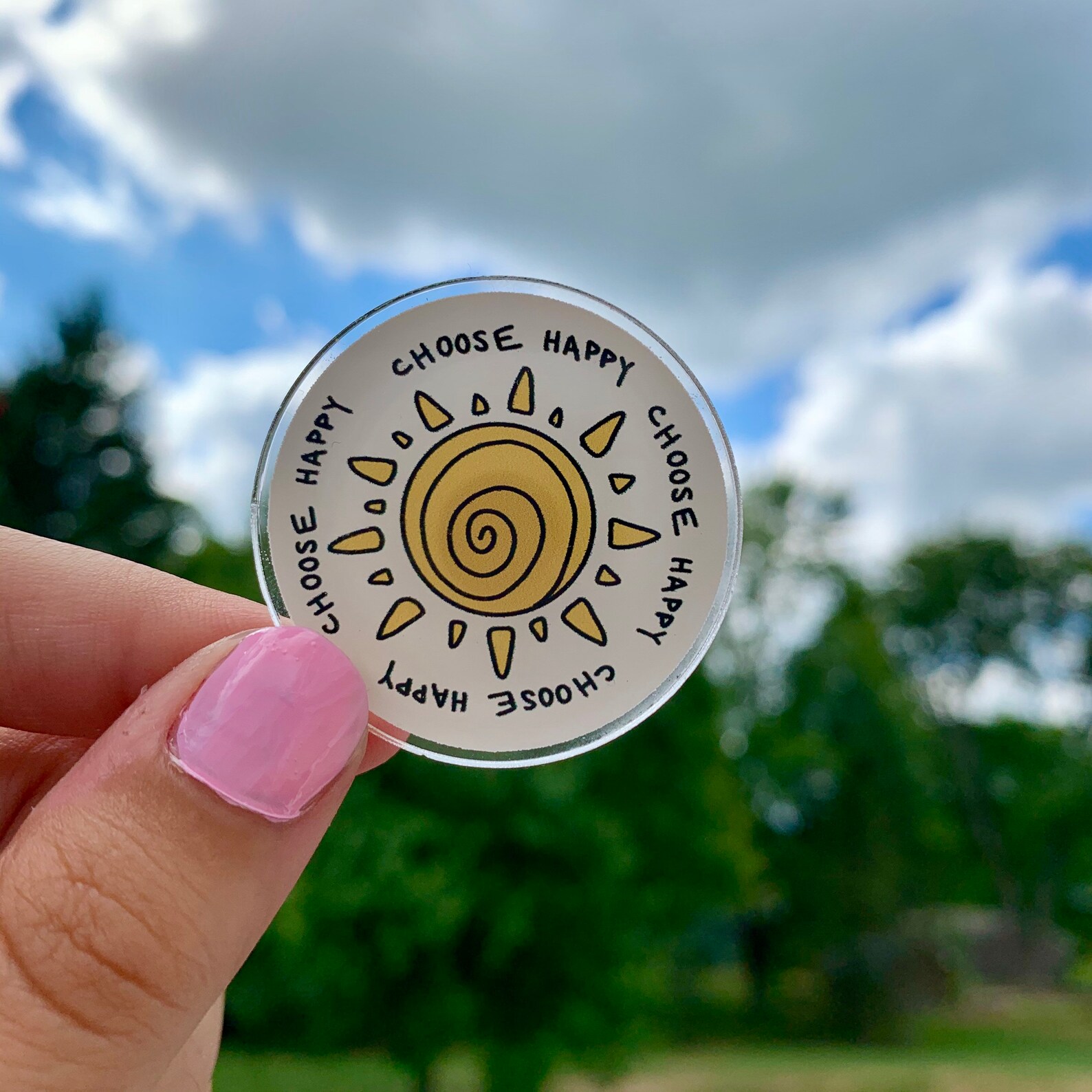 Choose Happiness Pin Acrylic Pin Enamel Pins Button - Etsy