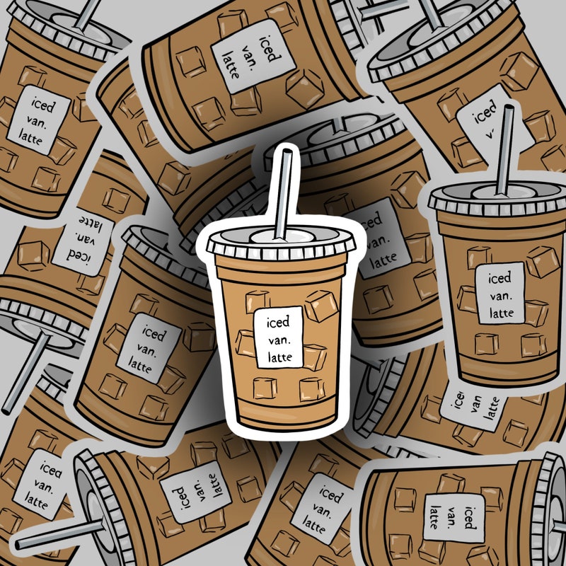 Latte Sticker - Etsy