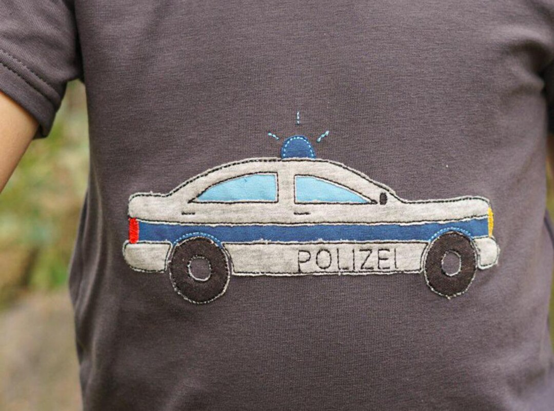 Doodle Embroidery File, Police Car Embroidery, Machine Embroidery, PES ...