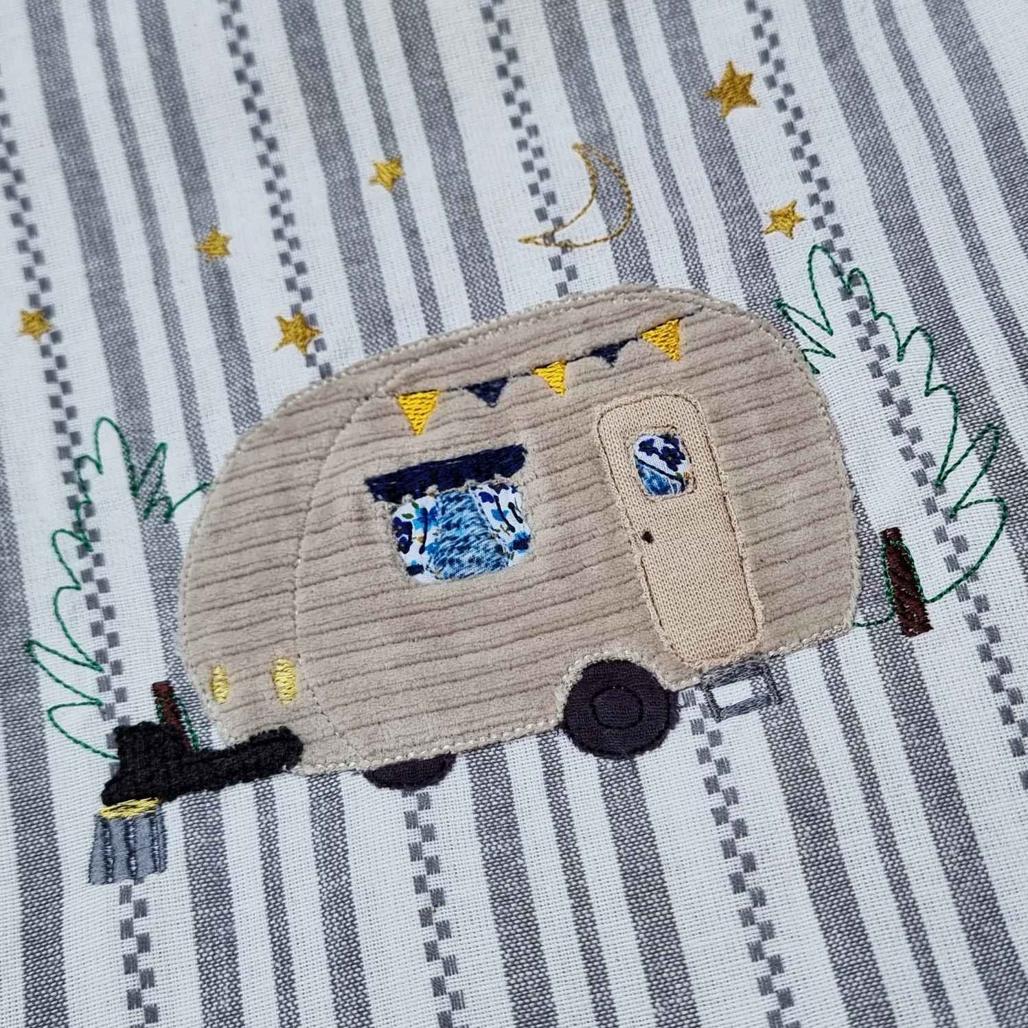 Doodle Embroidery File, Camper, Caravan Various Variants, Large Set ...