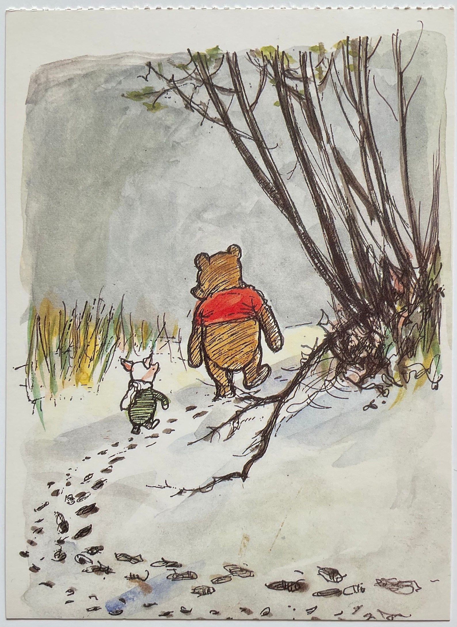 Winnie The Pooh And Piglet Walking In The Snow Disney 1991 | Etsy