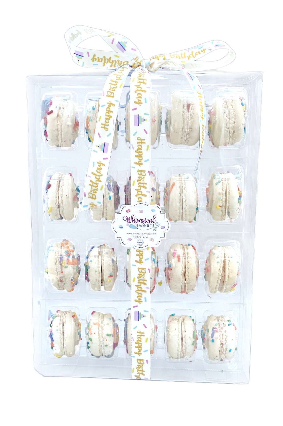 Happy Birthday Macaron Gift Set White Funfetti Kosher - Etsy