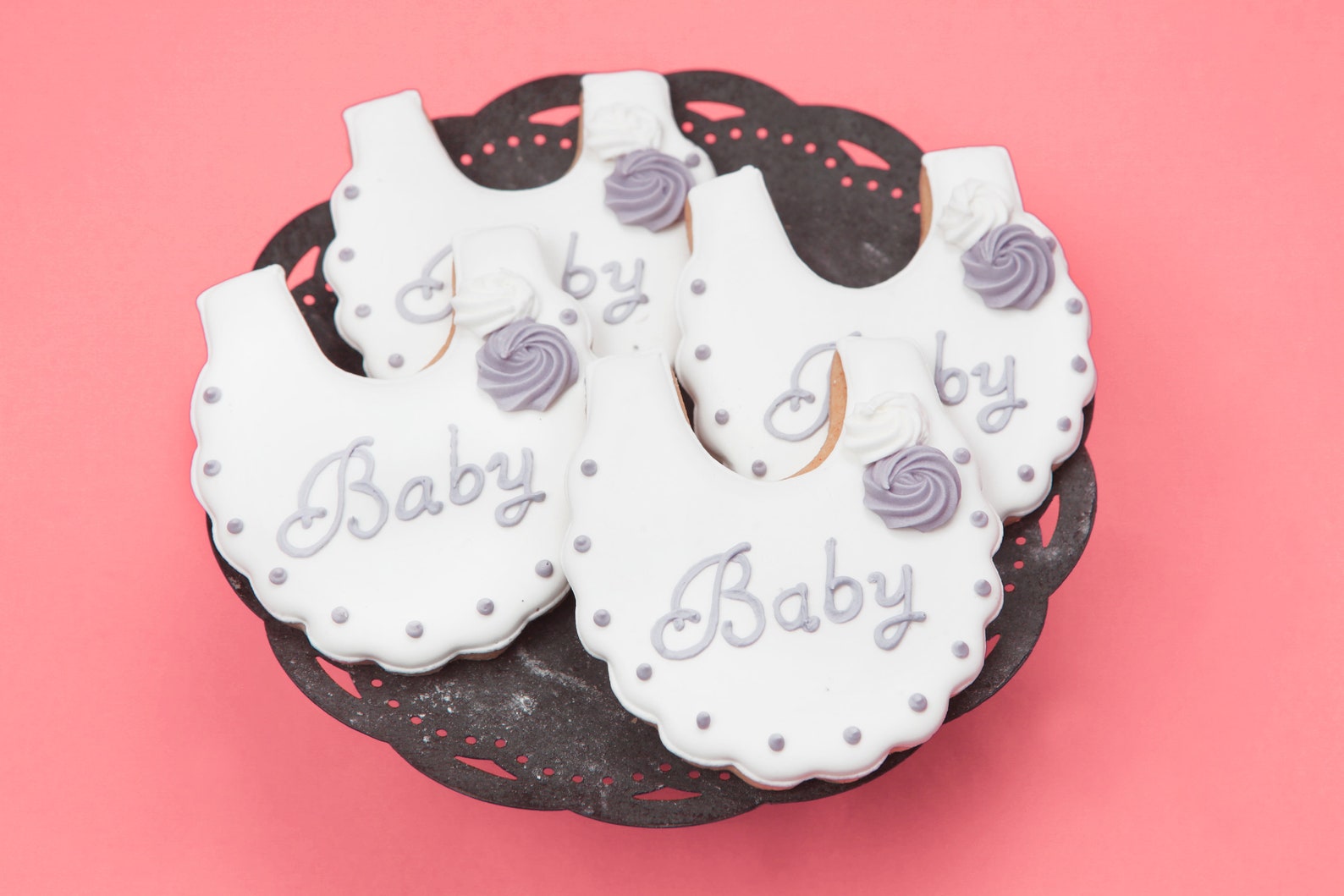 12 Baby Gray Bib Cookies Perfect For: Baby Showers, Gender Neutral Baby ...