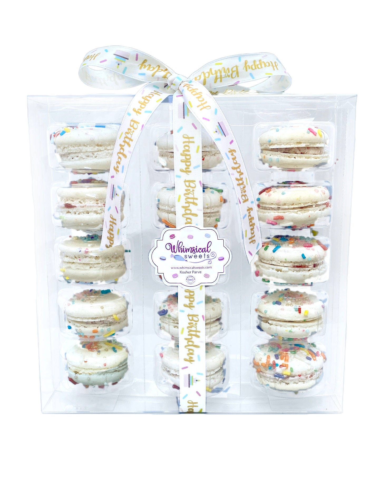 Happy Birthday Macaron Gift Set White Funfetti Kosher - Etsy
