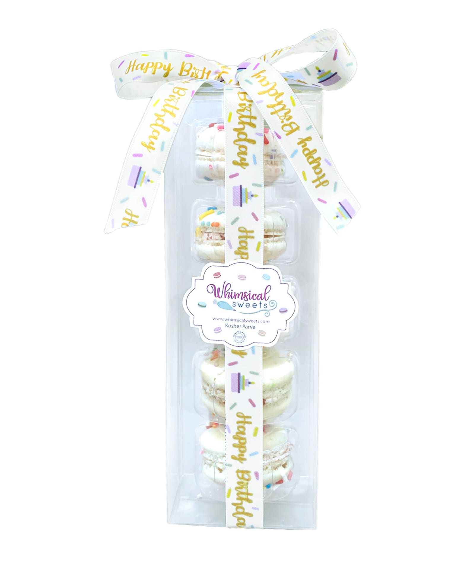 Happy Birthday Macaron Gift Set White Funfetti Kosher - Etsy