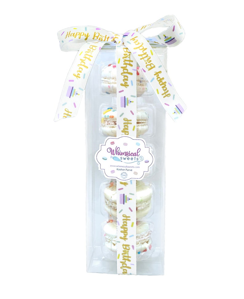 Happy Birthday Macaron Gift Set White Funfetti Kosher - Etsy