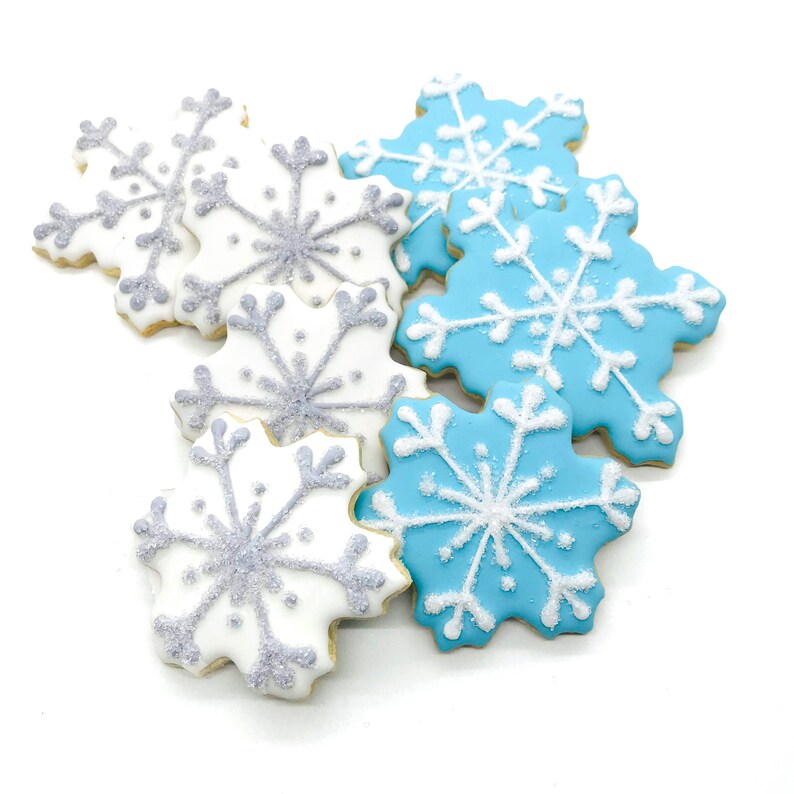Decorated Winter Cookie Gift Box Snowflake Cookies Winter - Etsy