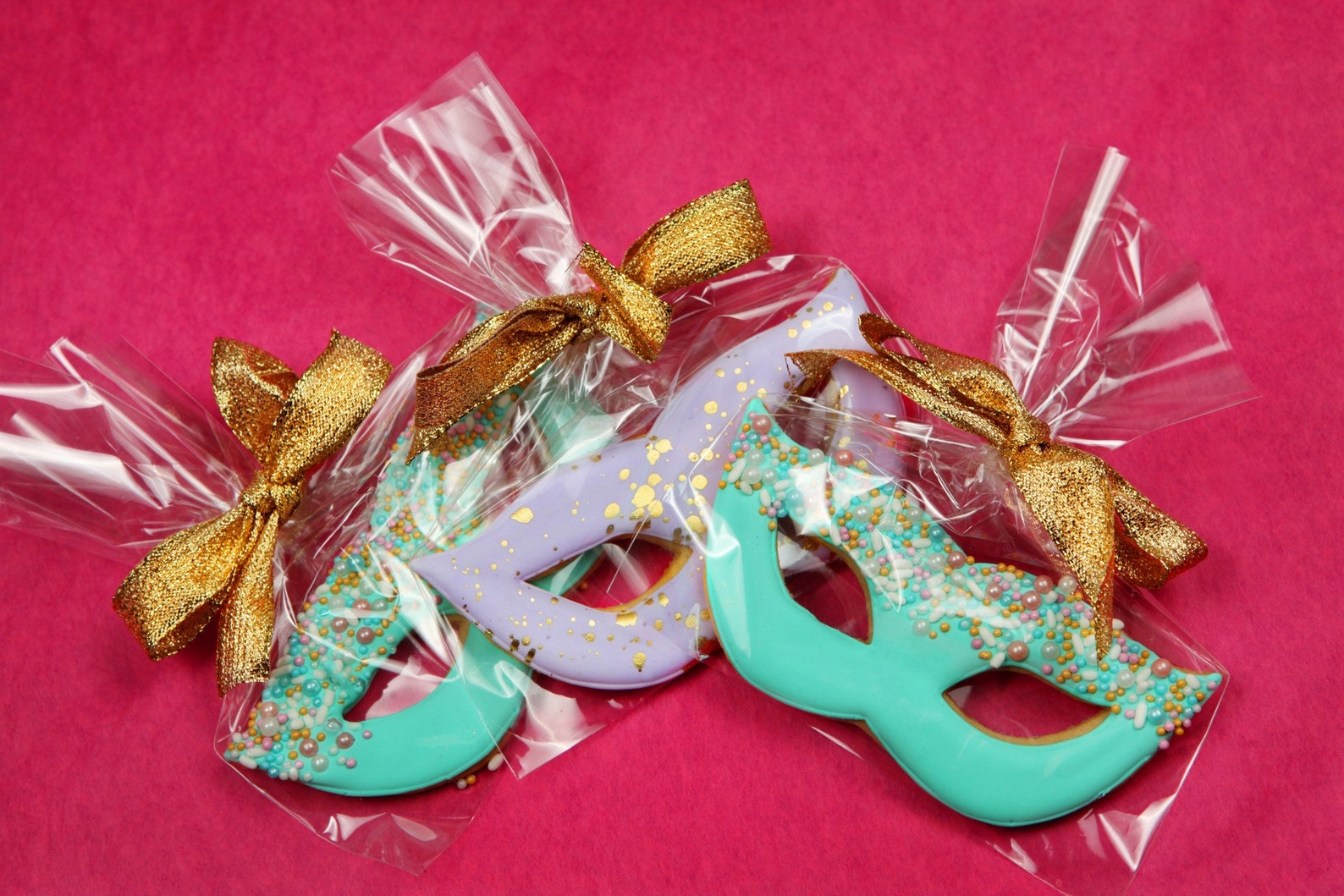 Gilded Mask Cookies, Assorted Colors, Purim Party Favors, 12 Count ...