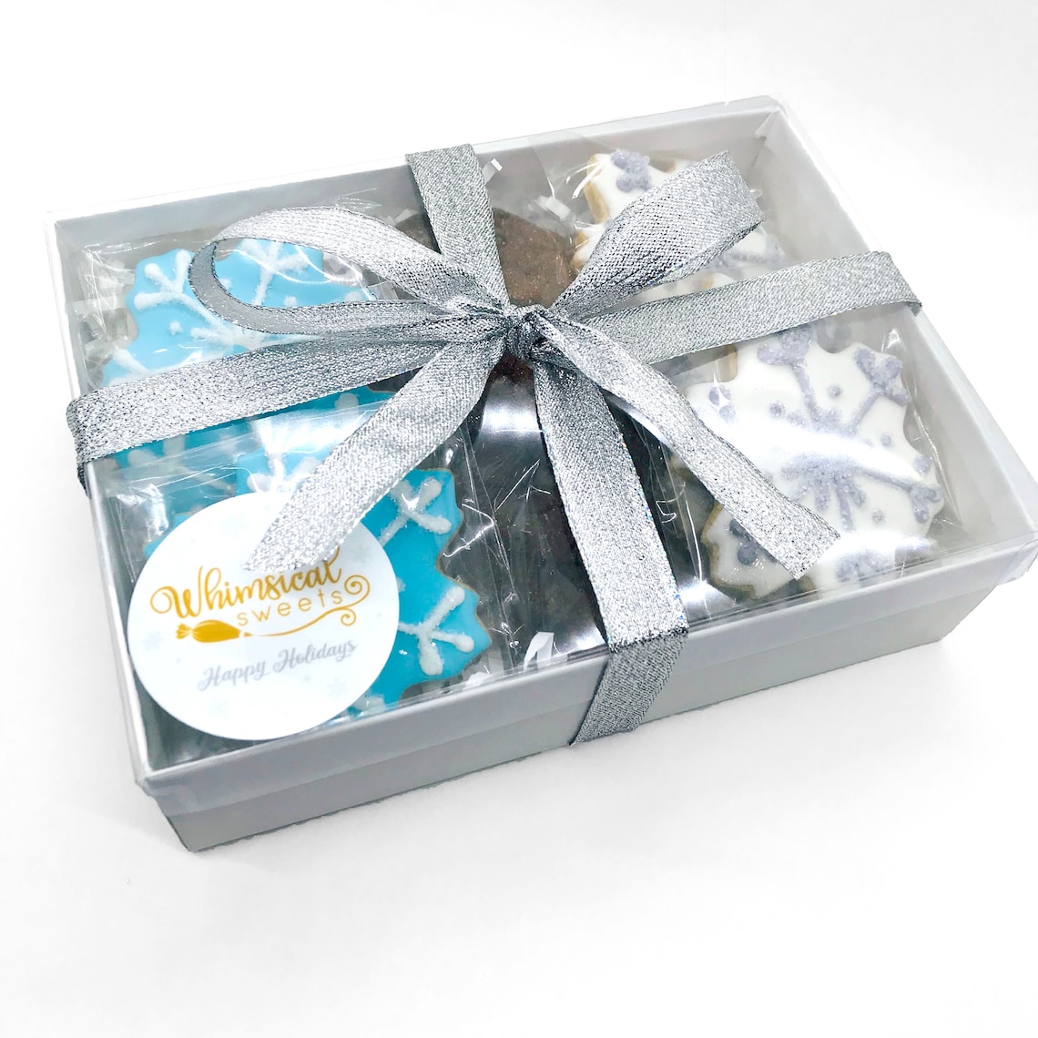 Decorated Winter Cookie Gift Box Snowflake Cookies Winter - Etsy