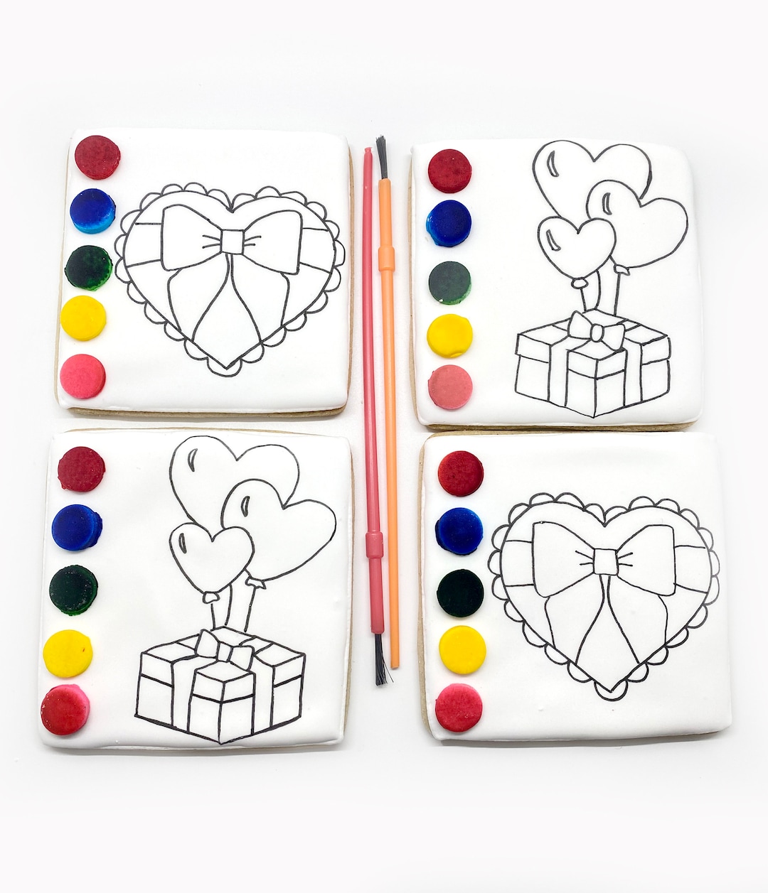 6 Valentine's Day Themed PYO Paint Your Own Cookies Great For ...