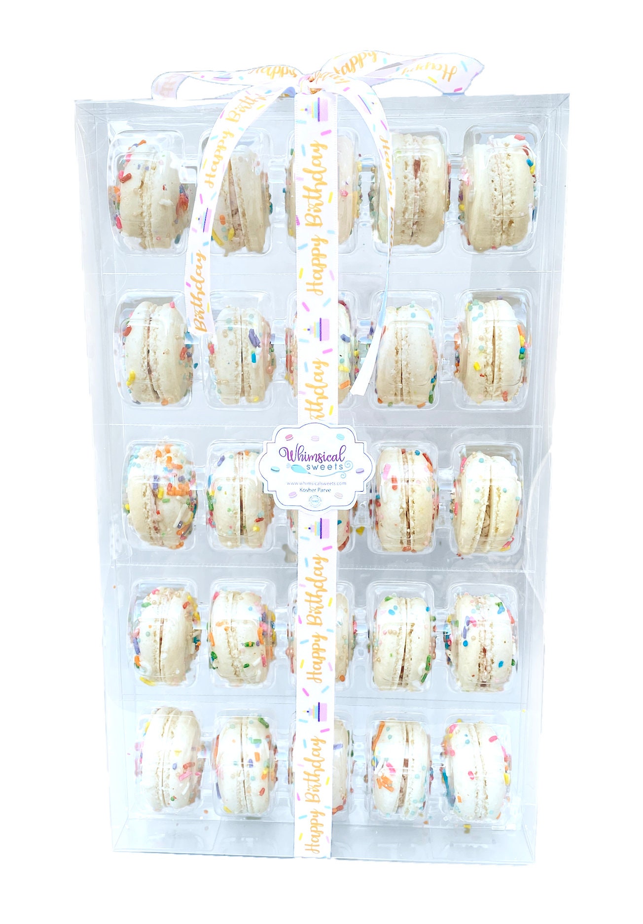 Happy Birthday Macaron Gift Set White Funfetti Kosher - Etsy