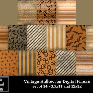 Halloween Kraft Digital Paper Set - Dollhouse Wallpaper - Download ...