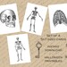 Vintage Skeleton Skull Bones Halloween Printables - (4) 5x7 Sized Card ...