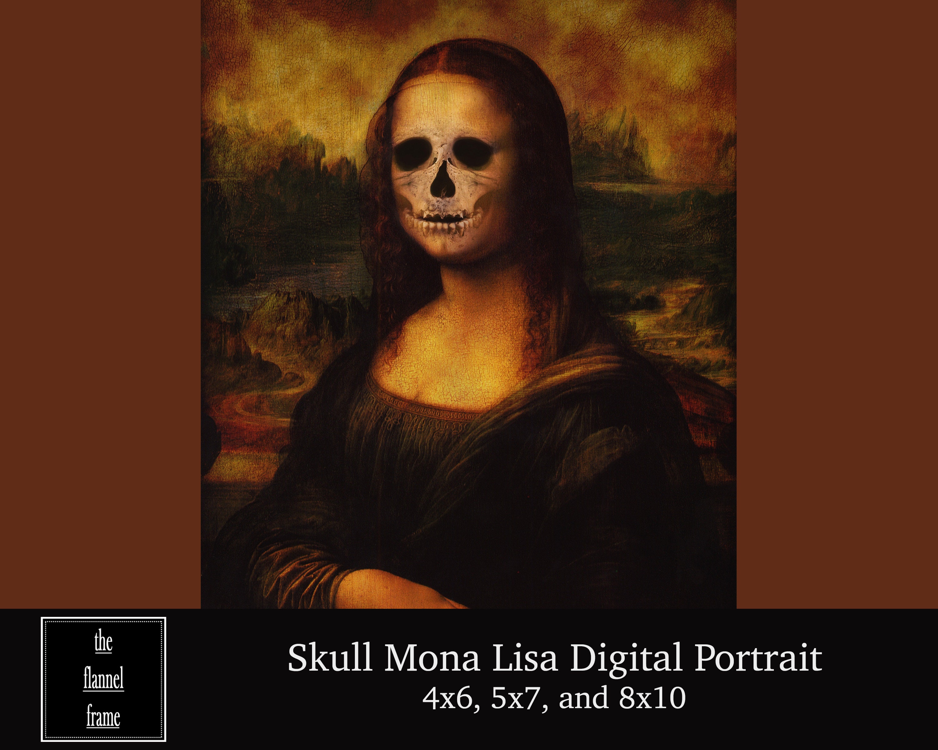 Mona Lisa Skull Portrait - Halloween Photograph Download - Printable ...