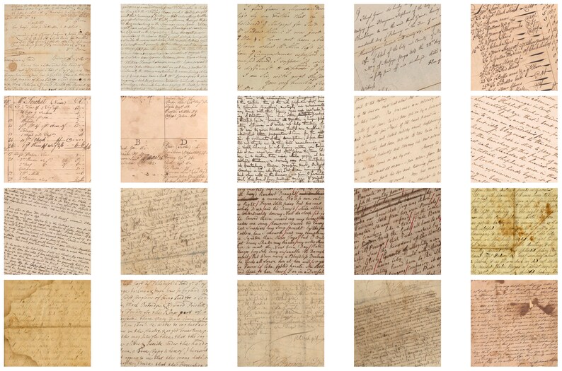 Antique Letters Digital Paper Set of 20 Printable Page - Etsy