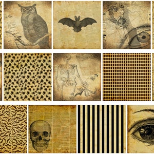 Halloween Digital Paper Set - Dollhouse Wallpaper - Vintage Printable ...