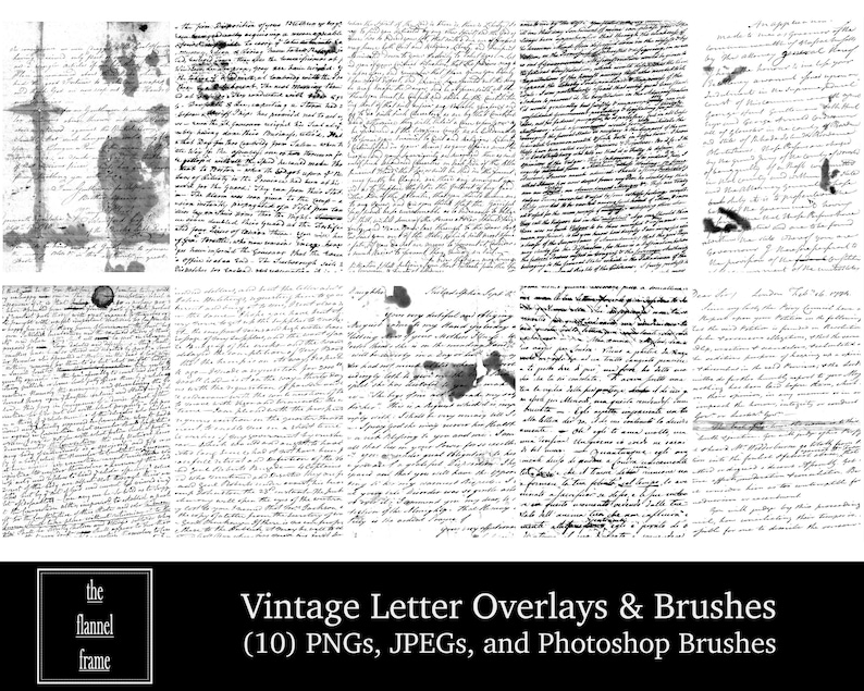 Vintage Handwritten Letter Overlays and Photoshop Brushes - Etsy