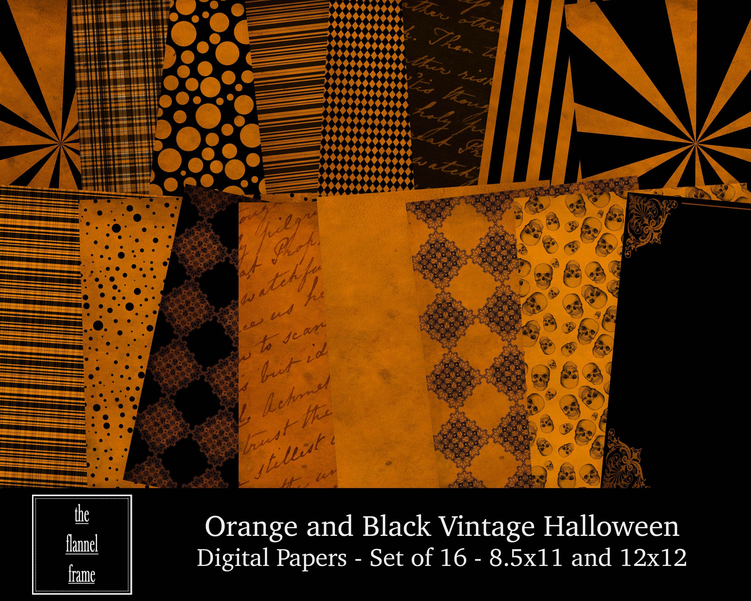 Halloween Vintage Digital Paper Set Dollhouse Wallpaper - Etsy