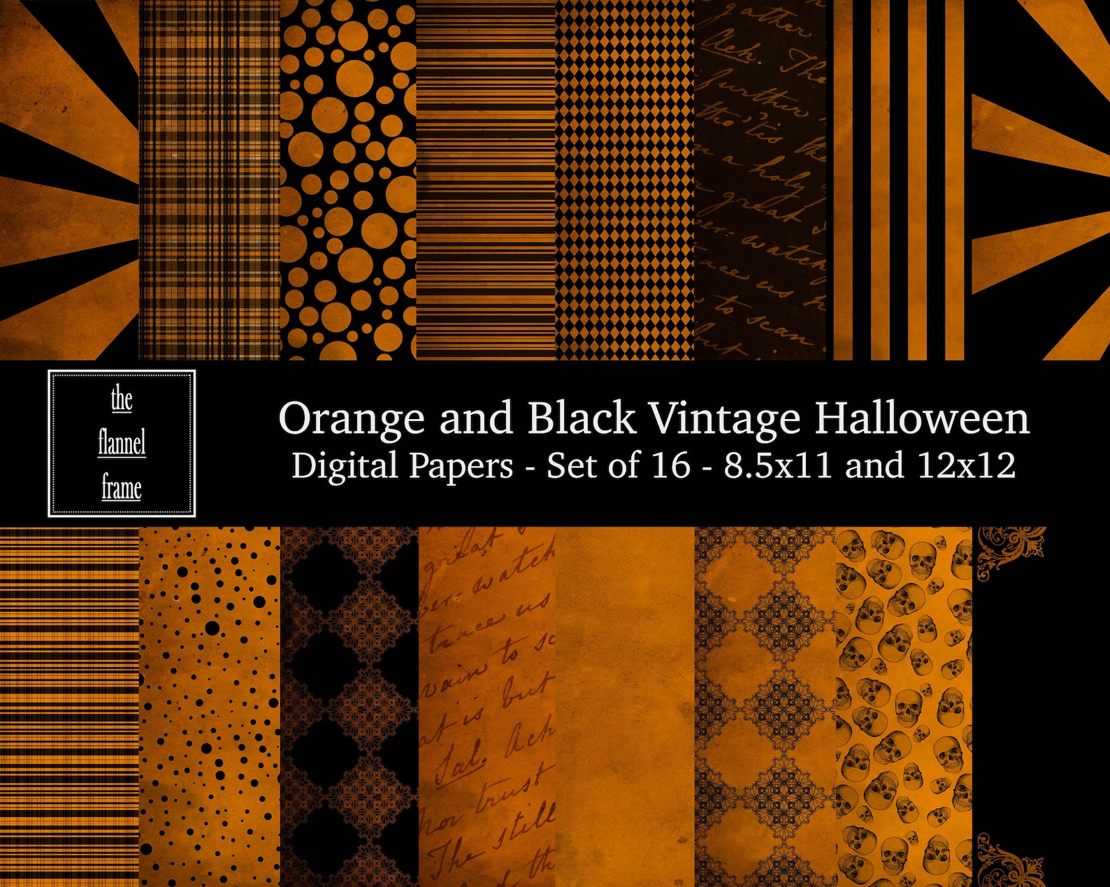 Halloween Vintage Digital Paper Set Dollhouse Wallpaper - Etsy