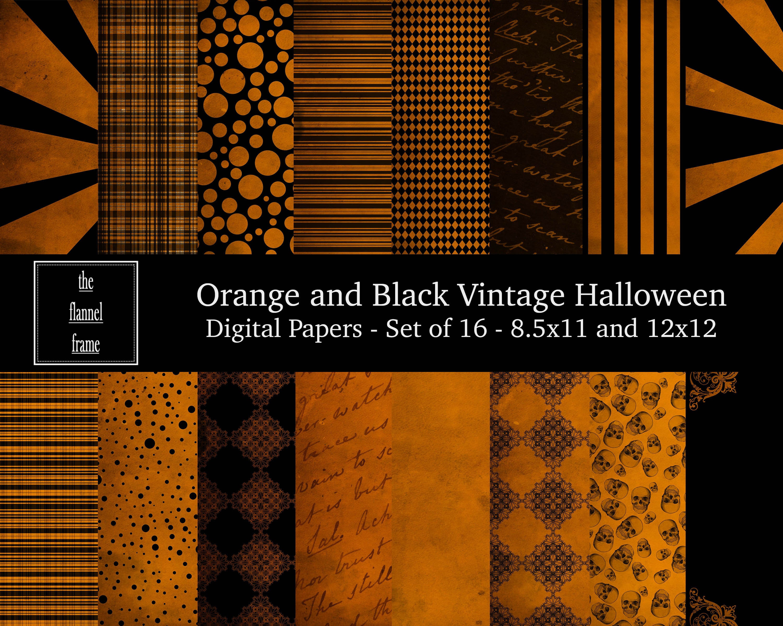 Halloween Vintage Digital Paper Set Dollhouse Wallpaper - Etsy