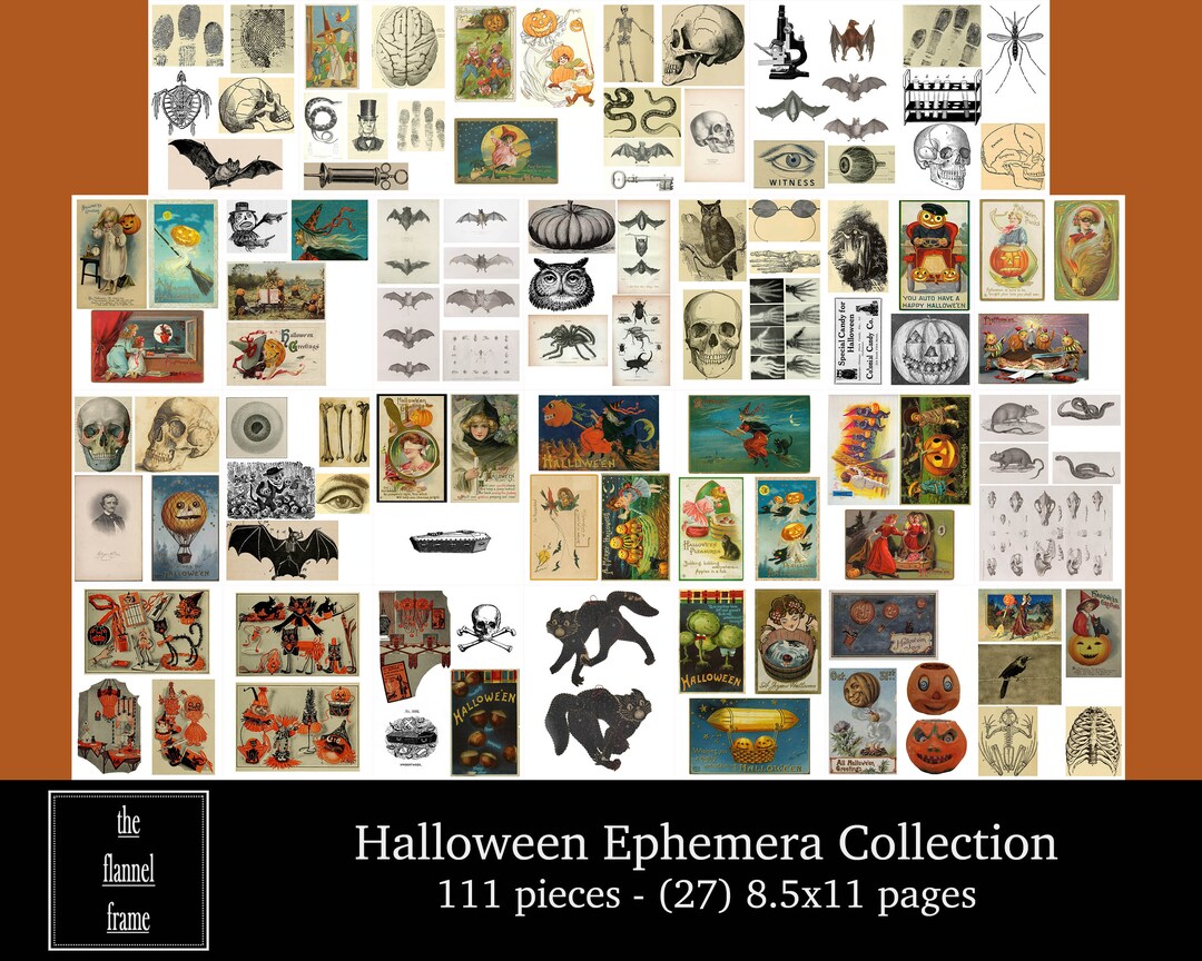 Vintage Halloween Ephemera Collection - Digital Download - 111 Piece ...