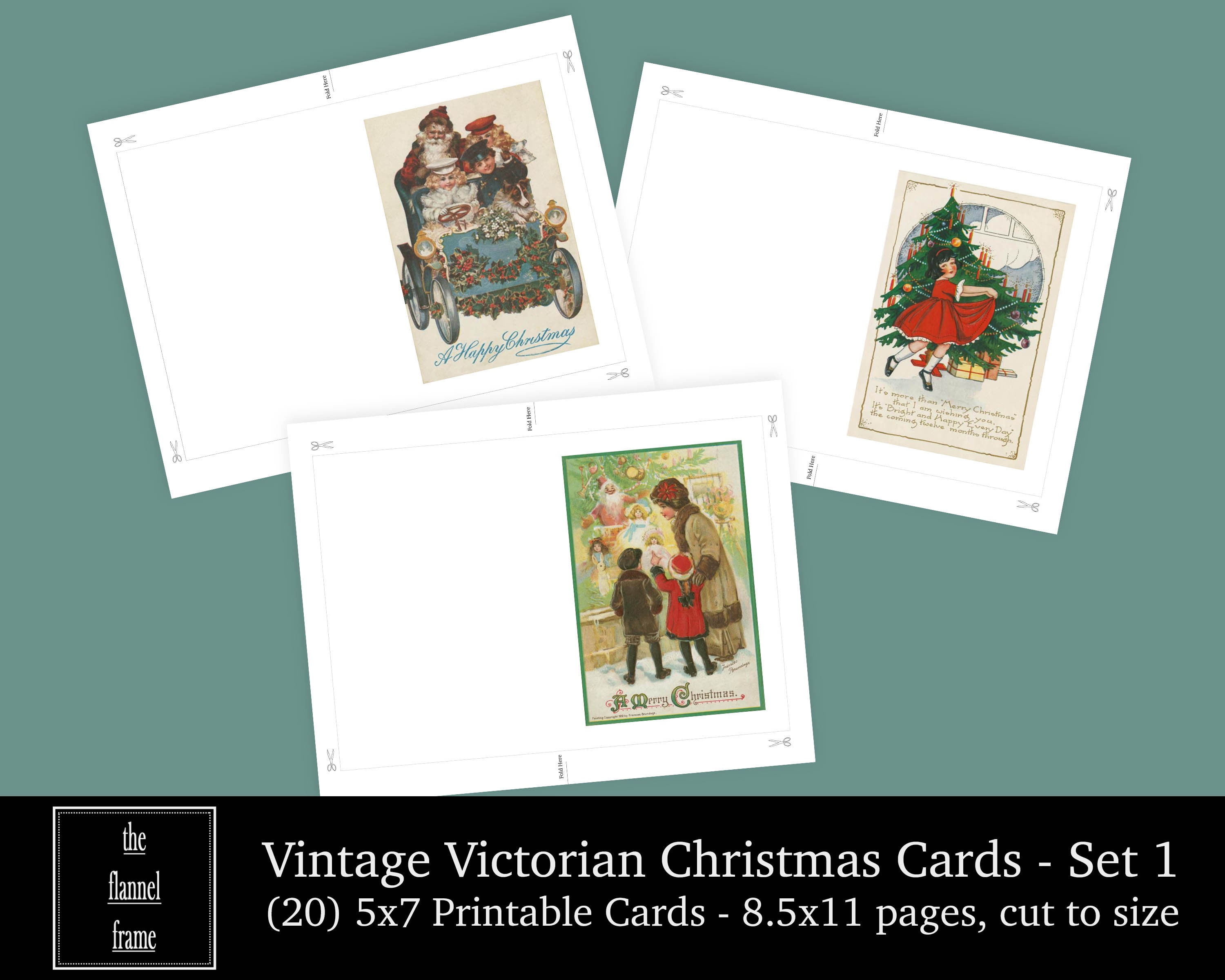 Vintage Christmas Cards Set 1 - Instant Retro Digital Download Bundle ...