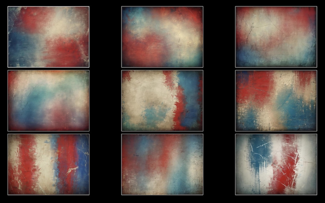 Red, White, and Blue Photo Textures & Overlays - Set of 9 JPEG Digital ...