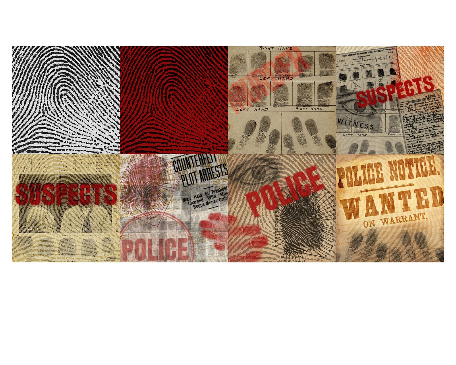 Murder Mystery Halloween Digital Paper - Instant Download - True Crime ...