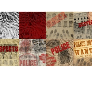 Murder Mystery Halloween Digital Paper - Instant Download - True Crime ...