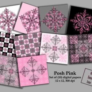 10 Digital Paper Set Instant JPEG Download 12 X 12 Posh - Etsy
