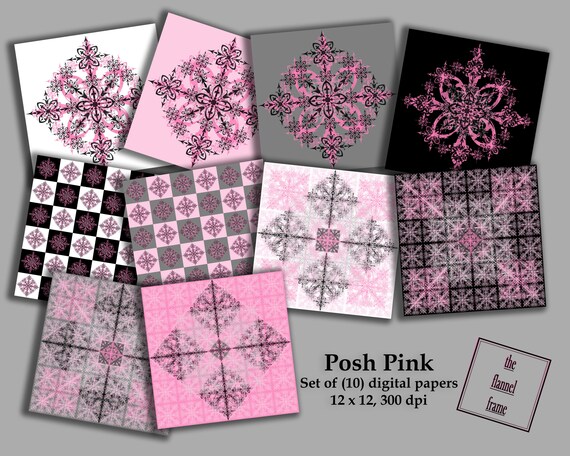 10 Digital Paper Set Instant JPEG Download 12 X 12 Posh | Etsy