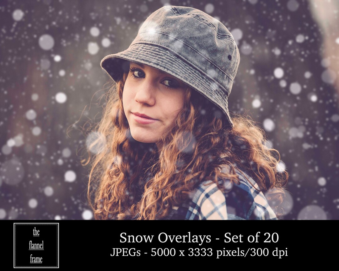 Realistic Snow Overlays - Bokeh Overlay - Falling Snow Photoshop JPEG ...