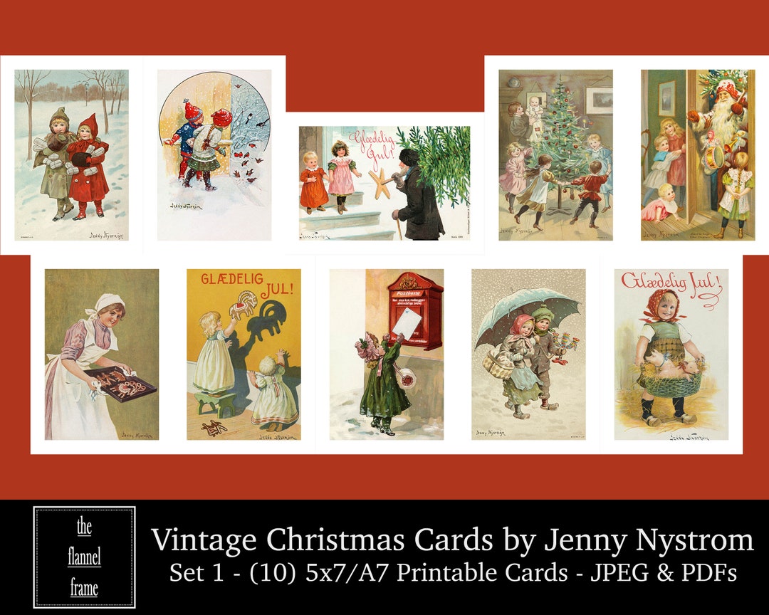 Vintage Swedish Christmas Cards - Jenny Nystrom - Digital Download ...