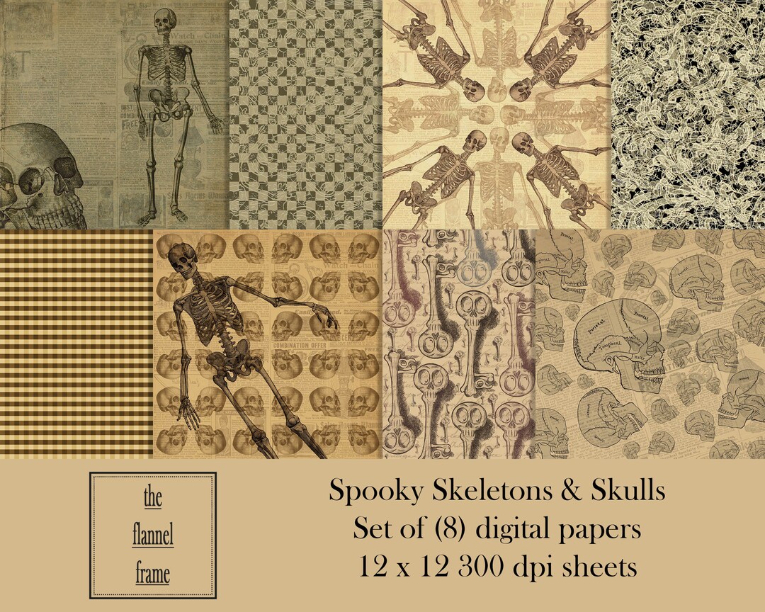 Halloween Digital Paper Set- Instant Download - 12 X 12 Vintage ...