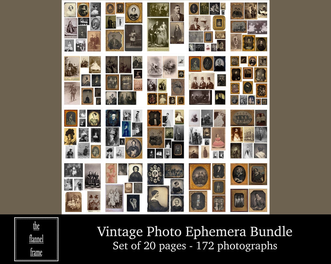 Vintage Photo Ephemera Set - Instant Digital Download Bundle - 172 ...