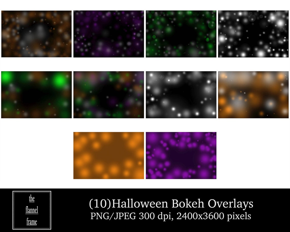 Halloween Bokeh Overlays and Textures Backgrounds Set of - Etsy