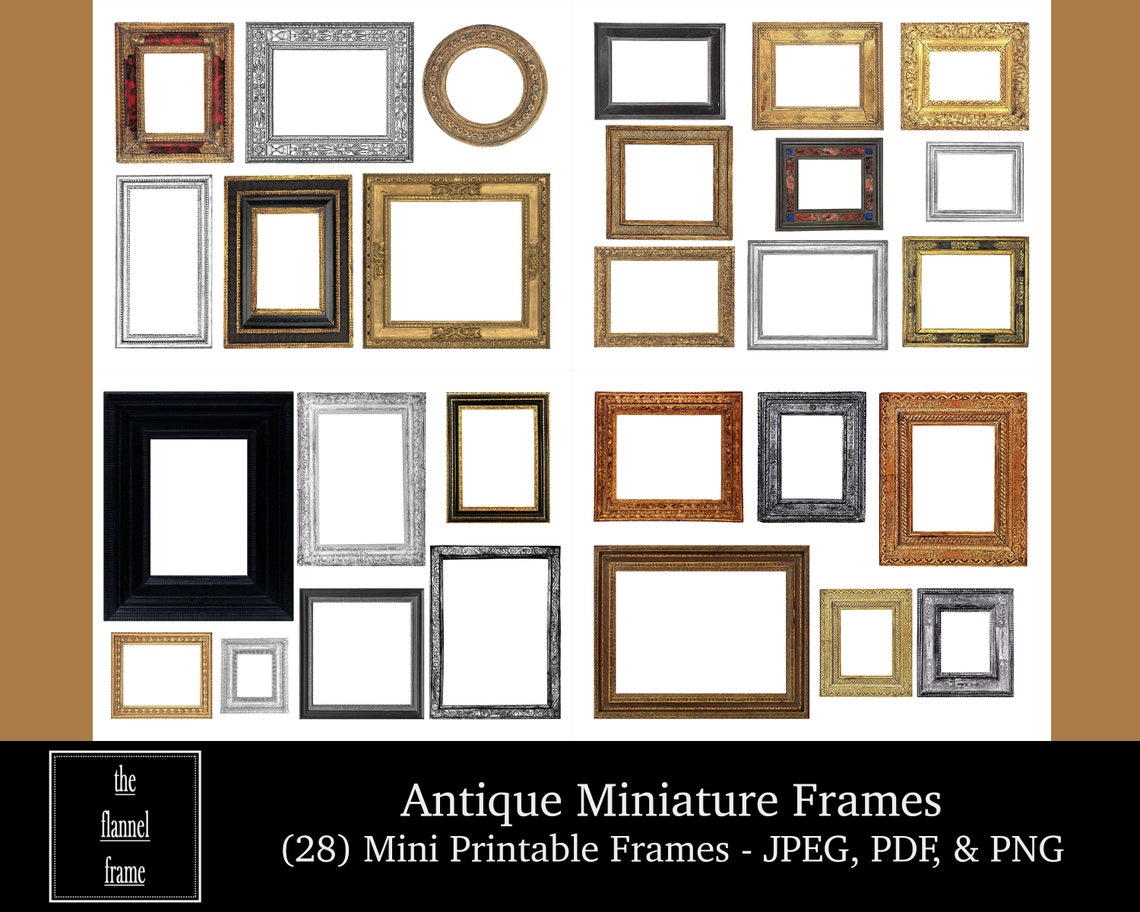 Dollhouse Miniature Antique Frames 28 Vintage Instant - Etsy