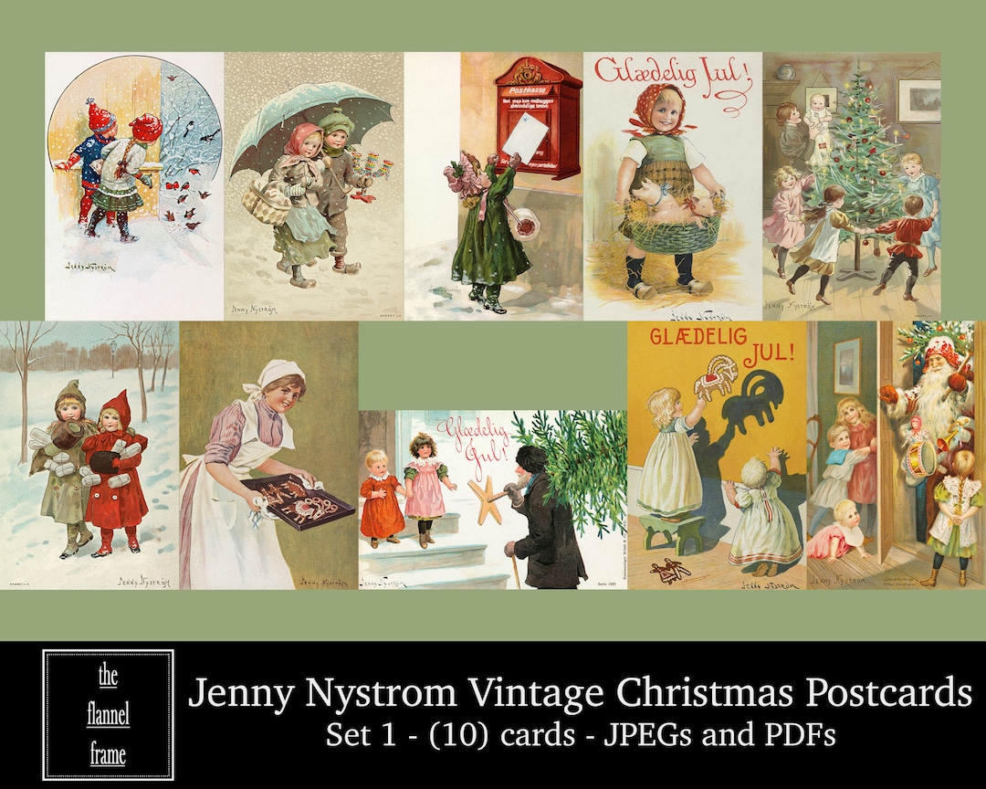 Vintage Swedish Christmas Postcards - Jenny Nystrom - Digital Download ...