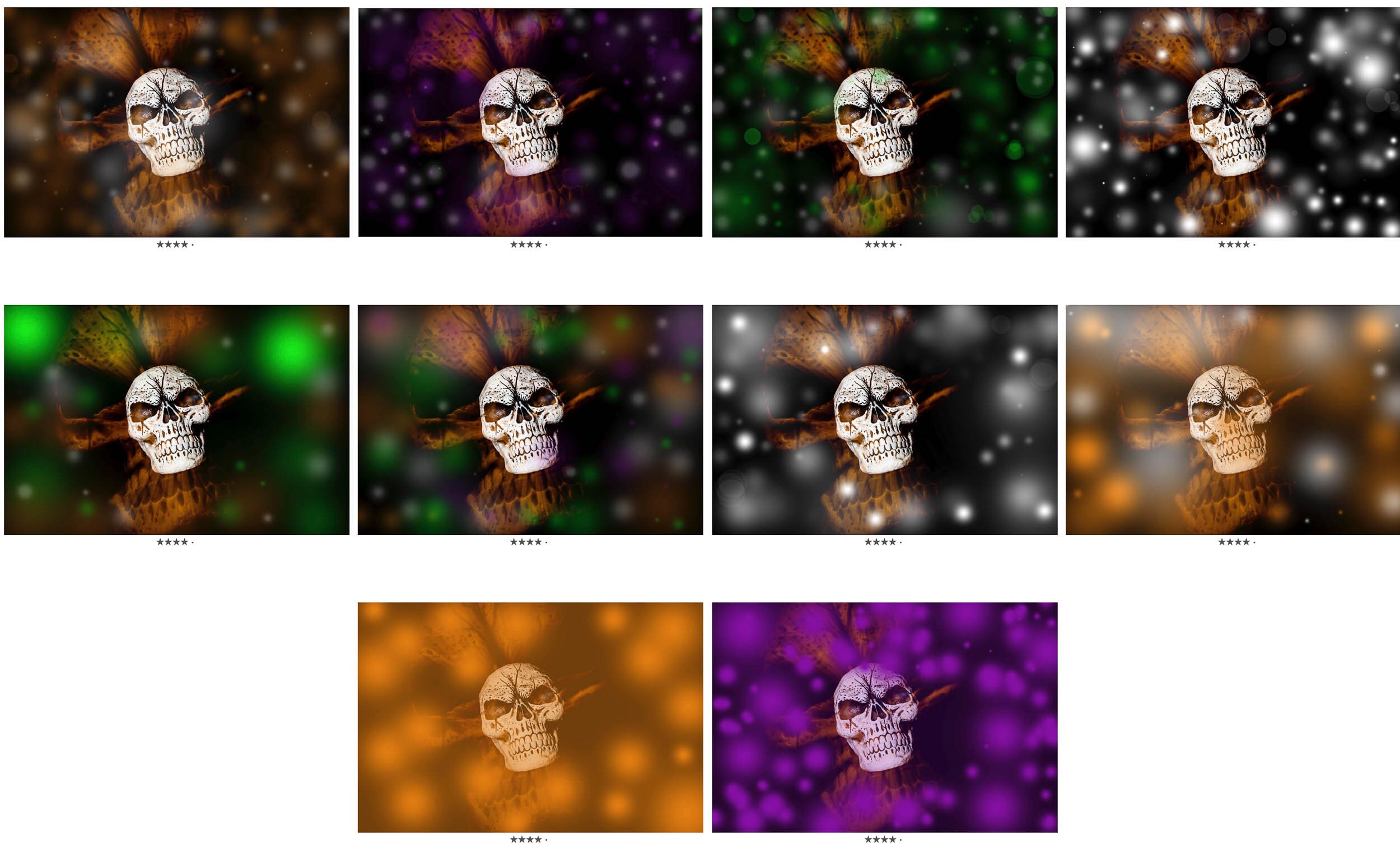 Halloween Bokeh Overlays and Textures - Backgrounds - Set of 10 Instant ...