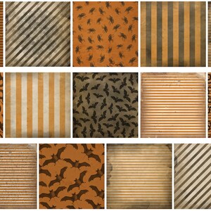 Halloween Kraft Digital Paper Set - Dollhouse Wallpaper - Download ...
