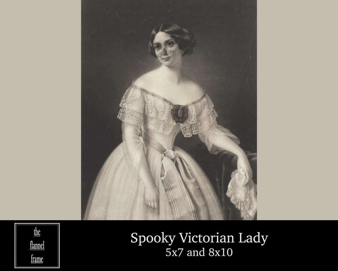 Vintage Halloween Portrait - Spooky Lady Photo Download - Printable ...