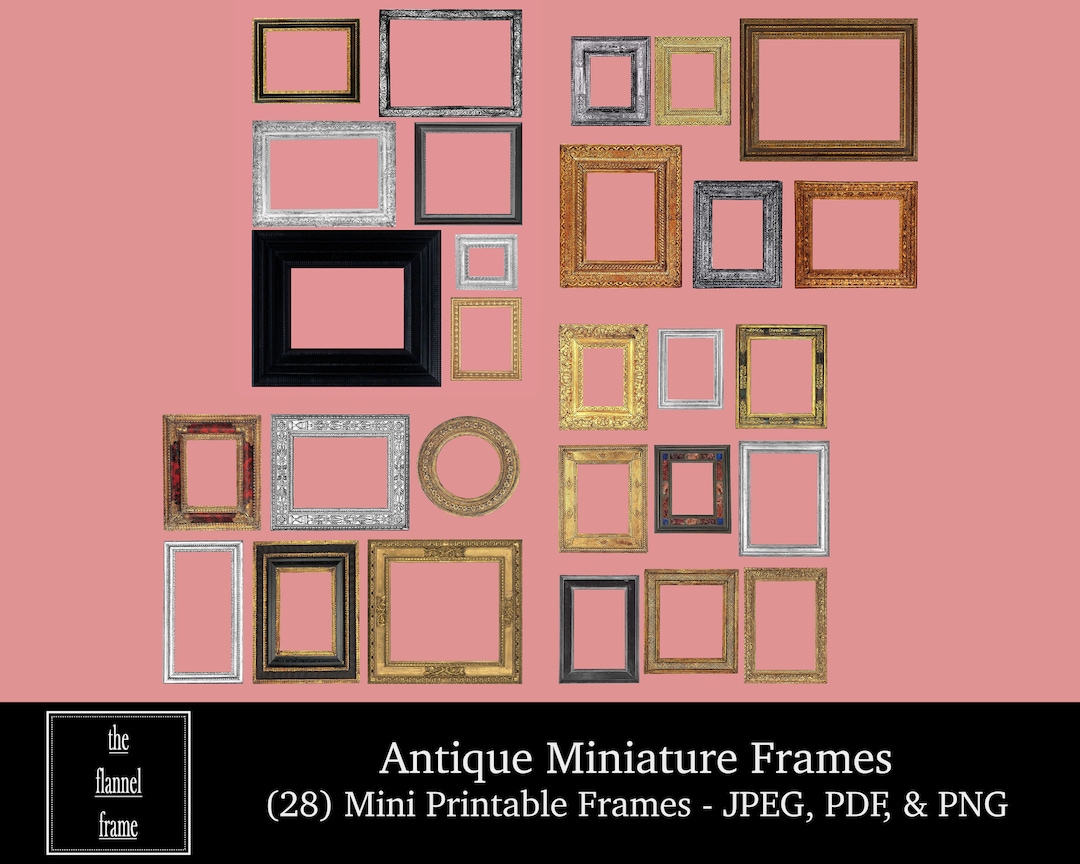 Dollhouse Miniature Antique Frames - 28 Vintage Instant Printable ...
