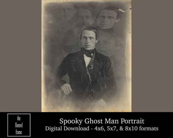 Vintage Halloween Portrait Spooky Ghost Man Photograph | Etsy