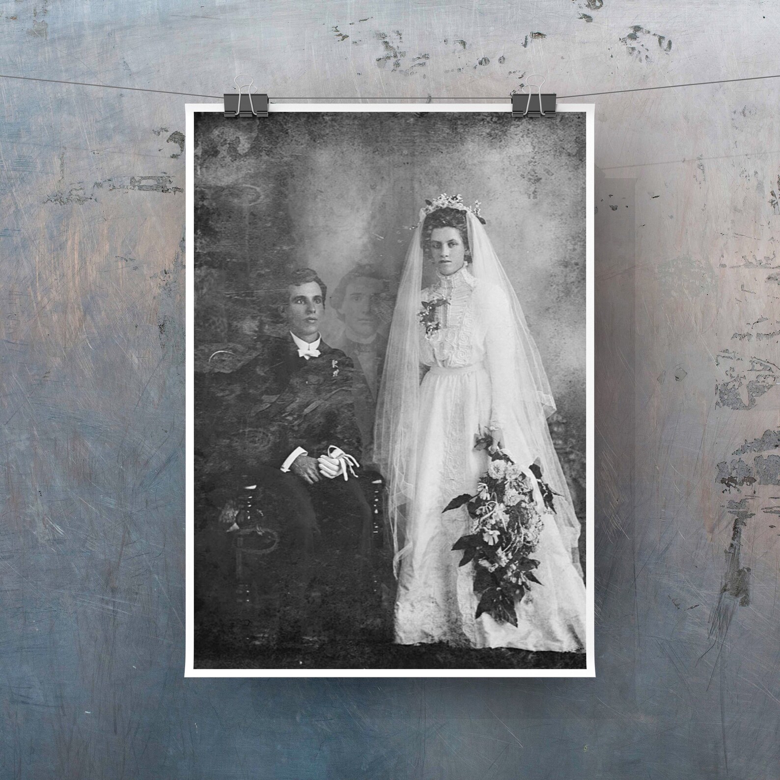 Spooky Victorian Ghost Wedding Portrait Halloween Photograph | Etsy