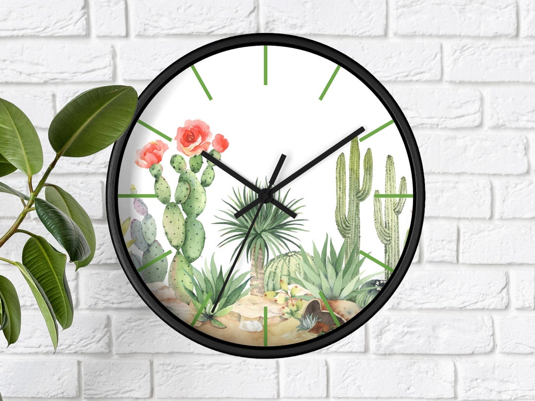 Southwestern Decor, Modern Cactus Wall Clock, Unique Desert Home Decor ...