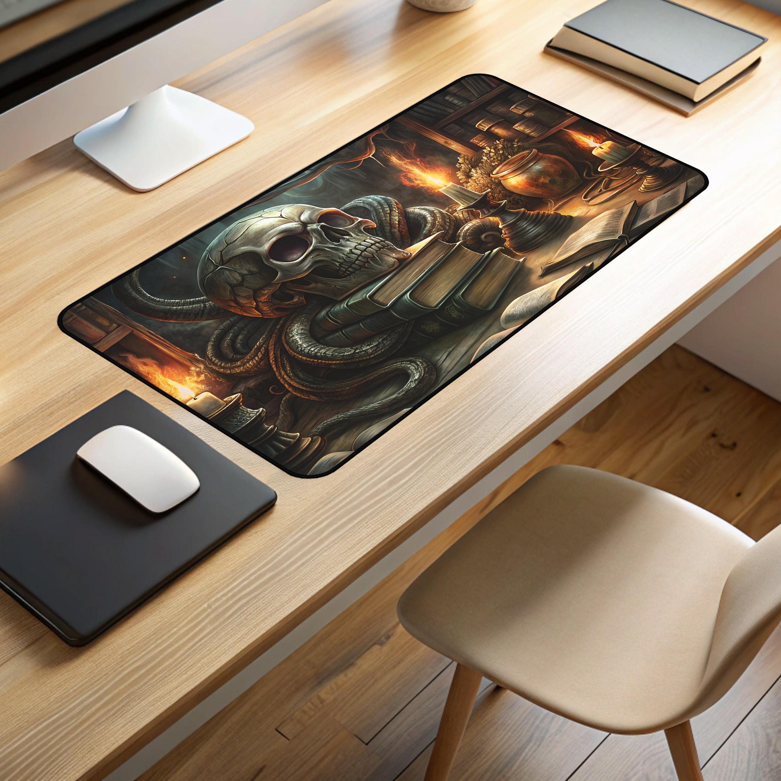 Goth Skull Dark Academia Desk Mat, Witchy Computer Xl Mouse Pad, Gothic ...