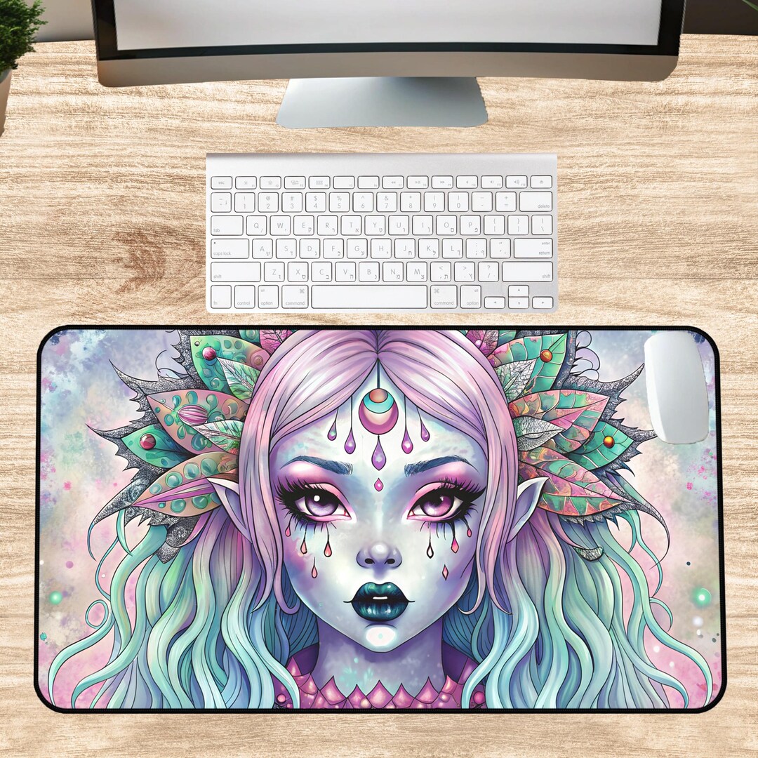 Fantasy Witchy Desk Mat, Pastel Goth Computer Xl Mouse Pad, Gothic ...